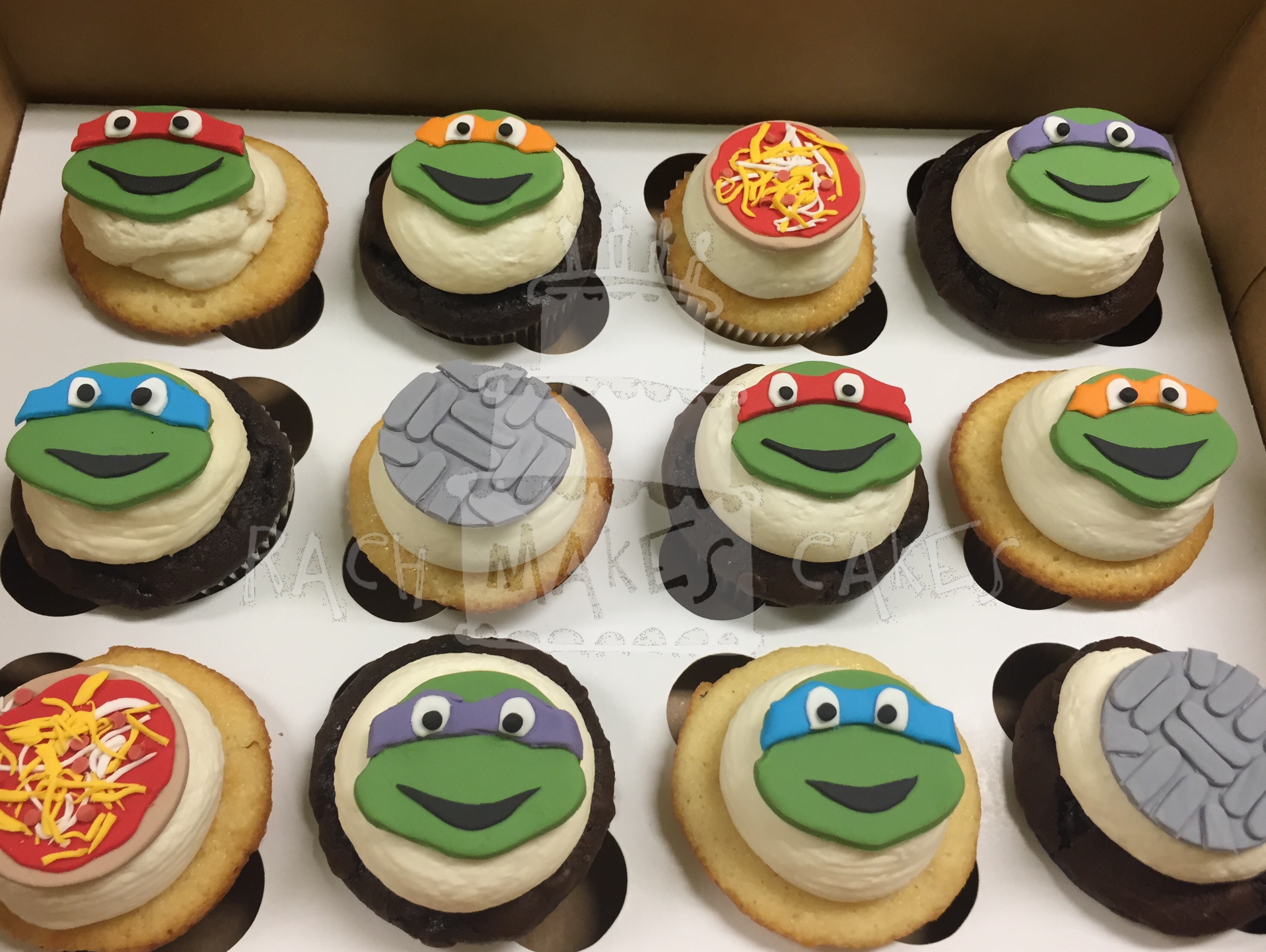 Ninja Turtle Pizza Cupcakes