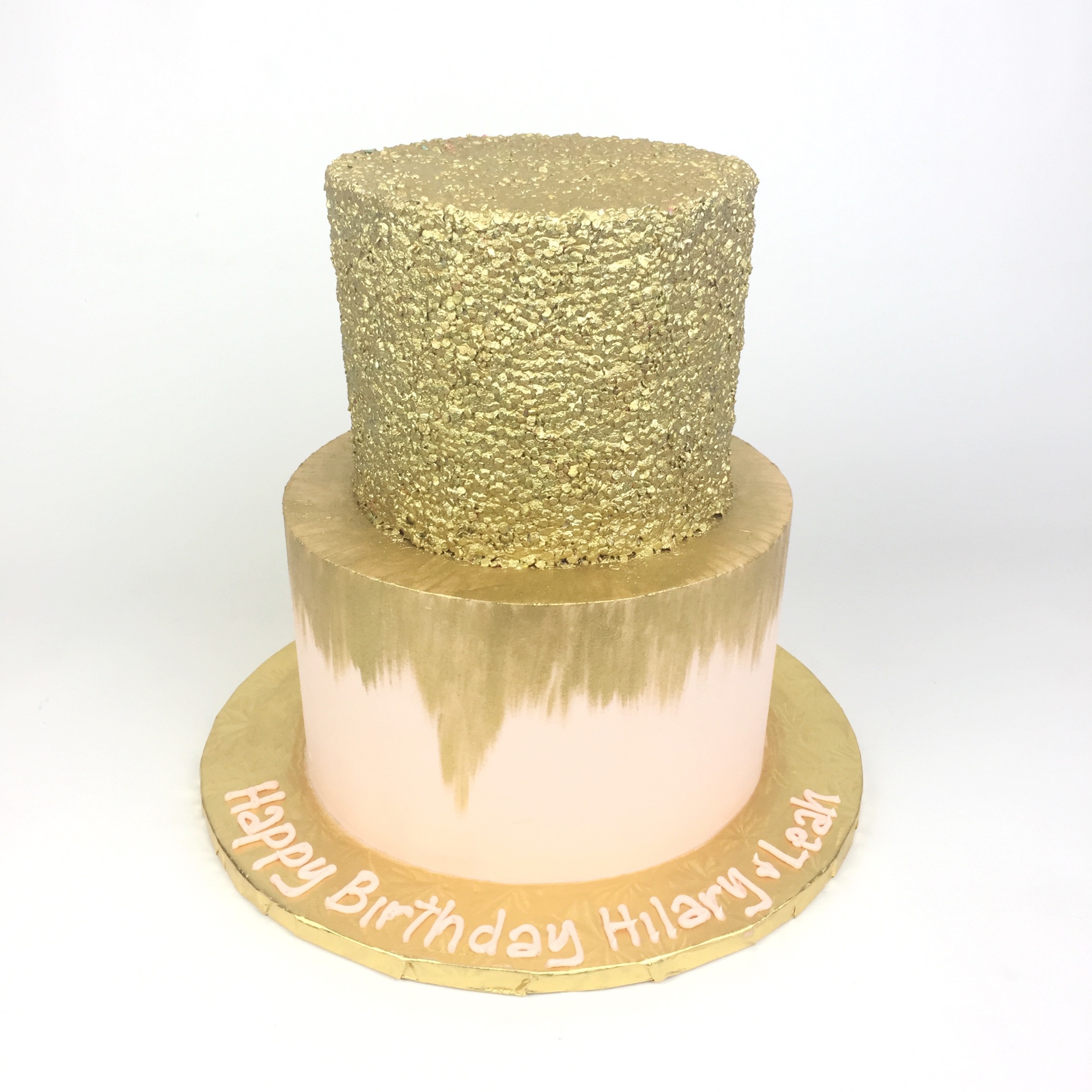 Blush Cake with Gold Texture - Rach Makes Cakes